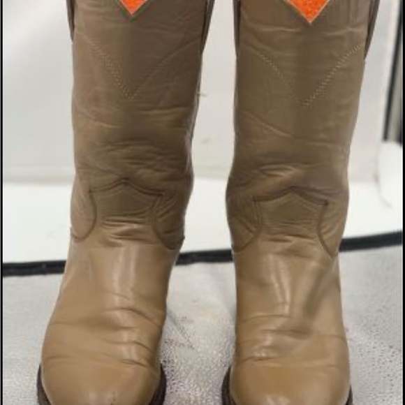 Justin Boots | Shoes | Justin Vintage Tan Leather Cowgirl Boots | Poshmark